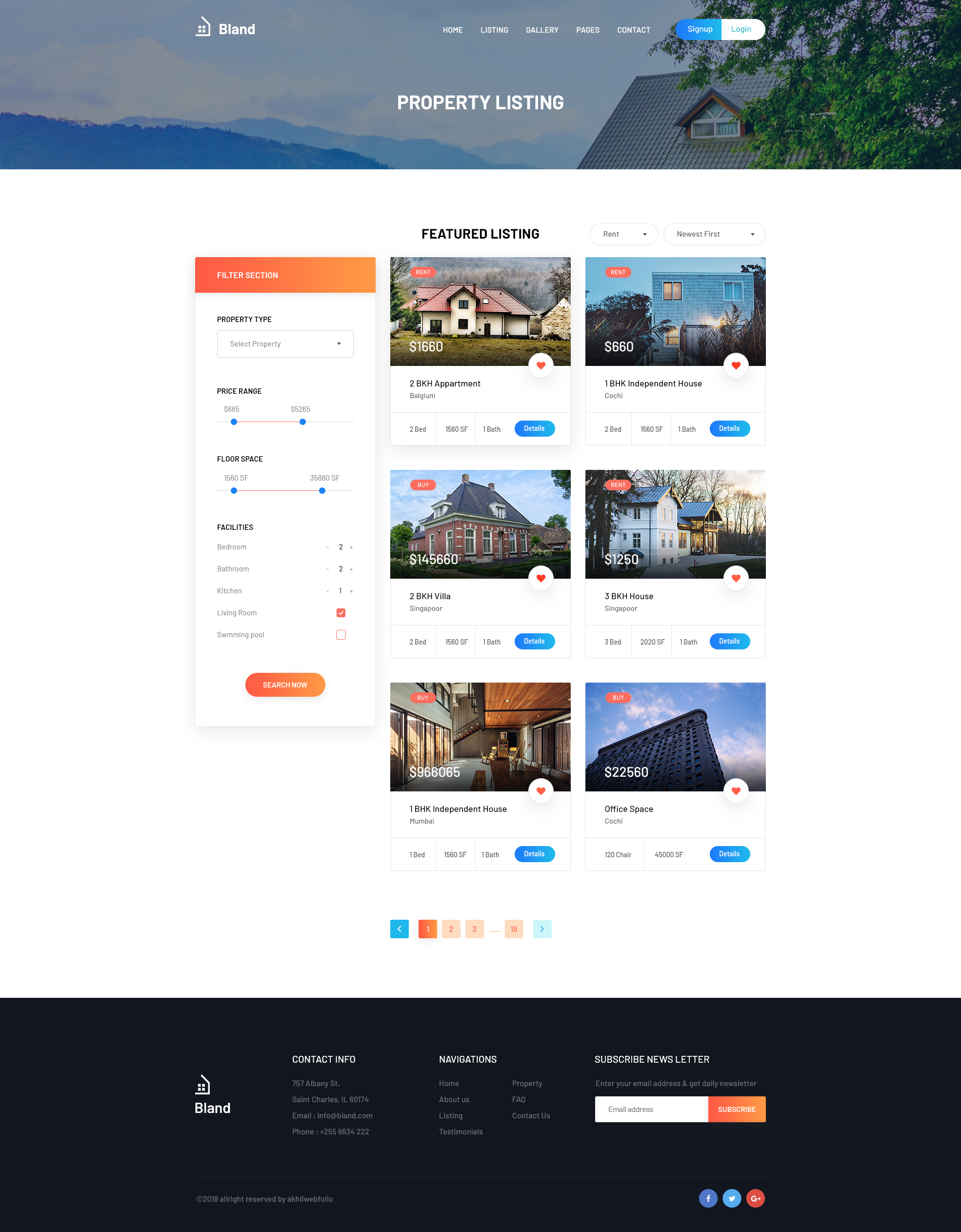 Bland - Real Estate PSD Template by BCweb-themes | ThemeForest
